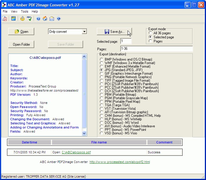 ABC Amber PDF2Image Converter,convert pdf bmp wmf emf gif jpeg png tiff ...
