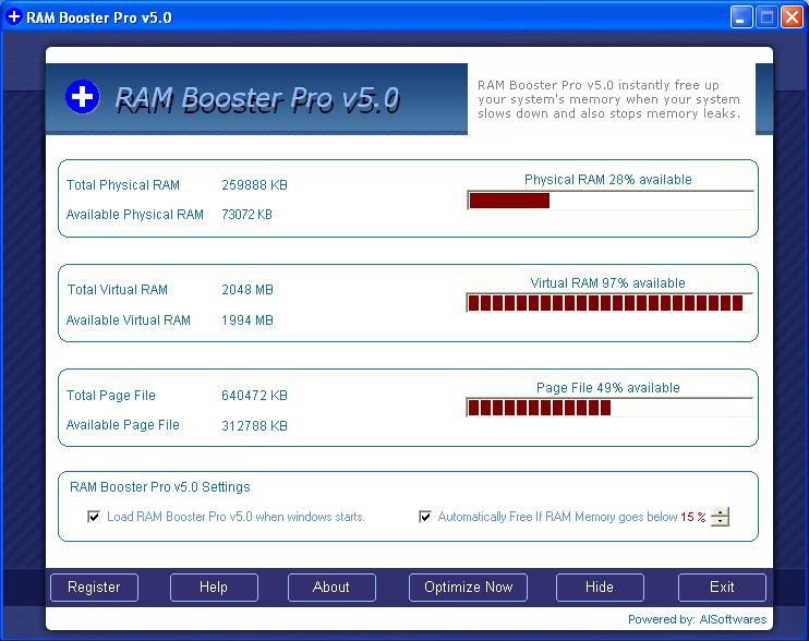 RAM Booster Pro - automatically boosts the RAM when drops to certain level